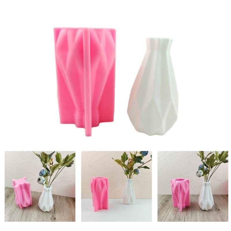 Rhombus Pot Silicone Mold Flower Storage Vase Epoxy Resin Mold for Diy ...