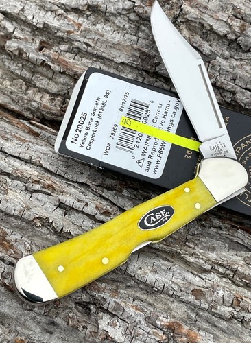 CASE XX *b 2025 SMOOTH YELLOW BLACK CASE OVAL SHIELD COPPERLOCK KNIFE ...