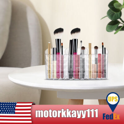 Cosmetic Brushes Storage Makeup, 3 Slot PS Clear Makeup Brush Holder ...