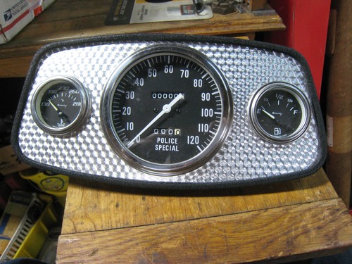 1933 Ford style gauge panel-engine turned insert new speedometer ...