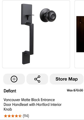 DEFIANT Vancouver Matte Black Entrance Front Door Handle Set | eBay