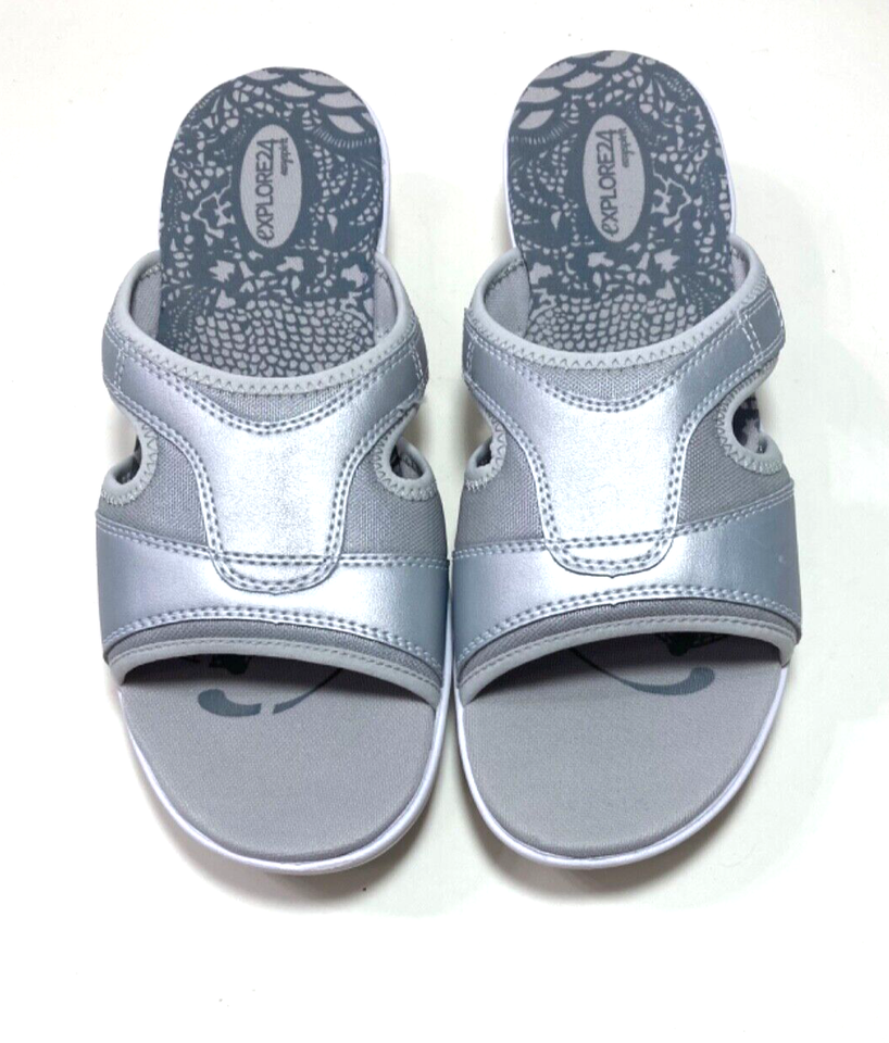 EASY SPIRIT SILVER SLIP ON WEDGE SANDAL, MARVE, ,SIZE 10 | eBay