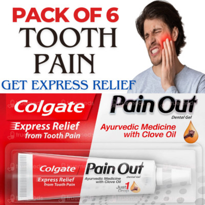 Pack of 6 X Colgate Pain Out | Dental Gel Express Relief from Tooth ...