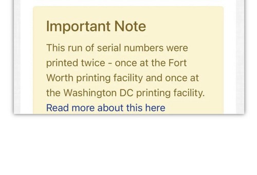 🔥2013"B"$1Star Note Duplicate Error same serial number issued ...