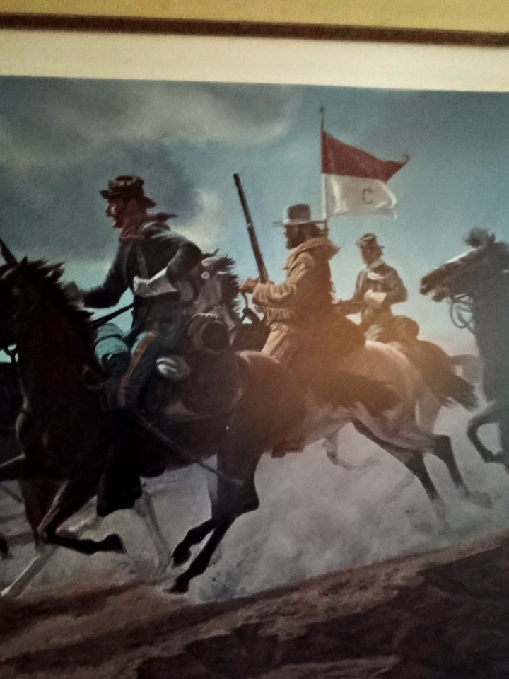 Joe Ruiz Grandee 1974 Signed Lithograph Pursuit and Attack- Western ...