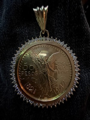 14k solid gold centenario Coin With Custom bezel | eBay