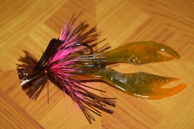 3 PK LADY CRAW!!BASS JIGS!! Custom Made Bass Fishing Jigs w/ DEER HAIR ...