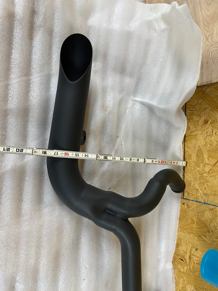 Black 2 into 1 Lake Turn out Exhaust Pipe Harley Chopper Softail FLH ...