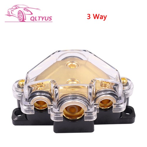 3 Way Distribution Block 4 Gauge Out Car Audio Amp Power Ground ...