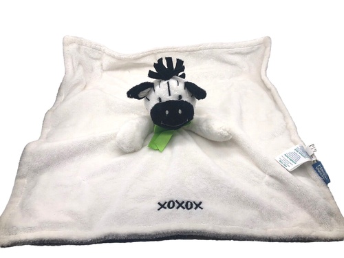 Honey Bunny Lovey Security Blanket Zebra XOXO Very Rare White Black ...