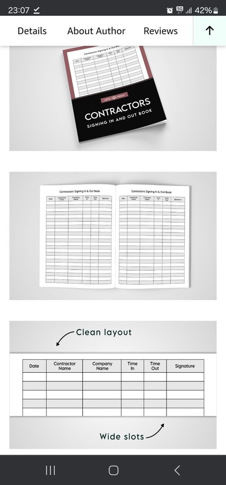 Contractors Signing in And out Book: Sign in Book CDM Contractors ...
