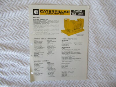 CAT Caterpillar 3408 engine generator set specification sheet brochure ...