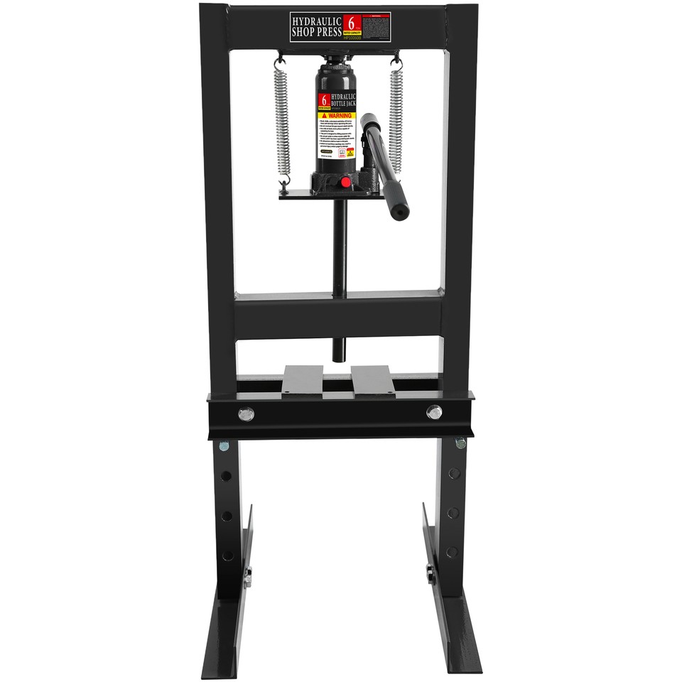 6Ton H-Frame Black Hydraulic Shop Press Adjustable Shop Press w ...