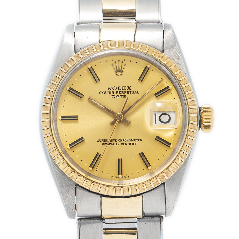 Rolex 1501 Oyster Perpetual Date Automatic 18k Yellow Two Tone Watch ...