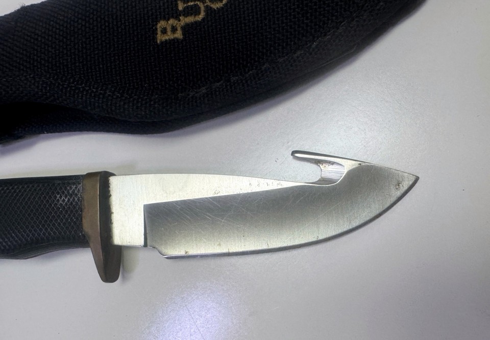 Original 1992 Buck 691 Zipper™ / Guthook Fixed Blade Knife with Sheath ...