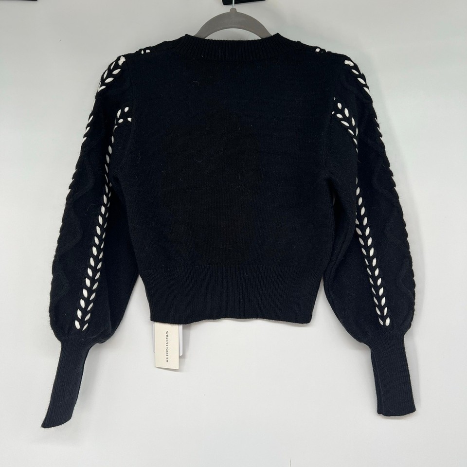 NWT Commense Contrast Binding Cinched Twist Sweater Women's Size S ...