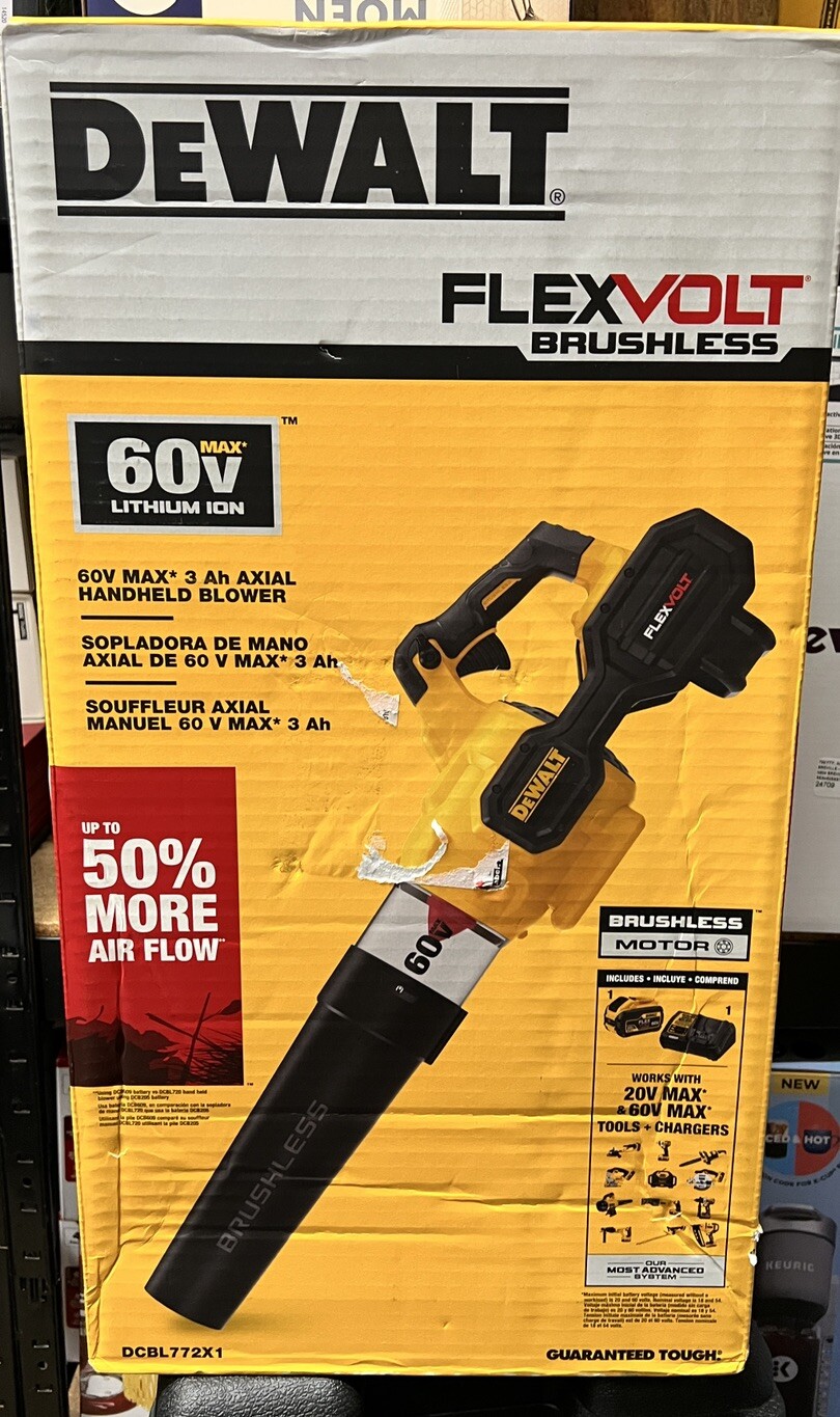 NEW DEWALT DCBL772X1 60V MAX FLEXVOLT Brushless Handheld Axial Blower ...