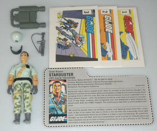 1987 Vintage G.I. GI Joe 3.75 ARAH Lot Starduster VC & File Card *100% ...