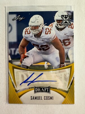 K186,614 - 2021 Leaf Draft Autographs Gold #BASC1 Samuel Cosmi Auto | eBay