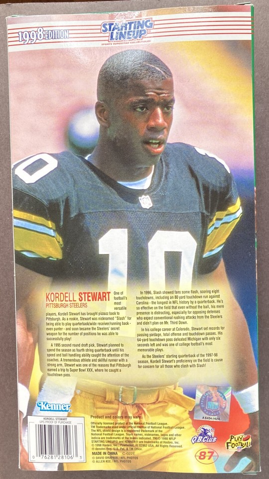 1998 NFL Starting Lineup Kordell Stewart, Pittsburgh Steelers 12 ...