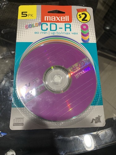MAXELL CD-R COLOR 5-PACK 80 MIN 700MB DATA-MUSIC-PHOTOS 25215624841 | eBay