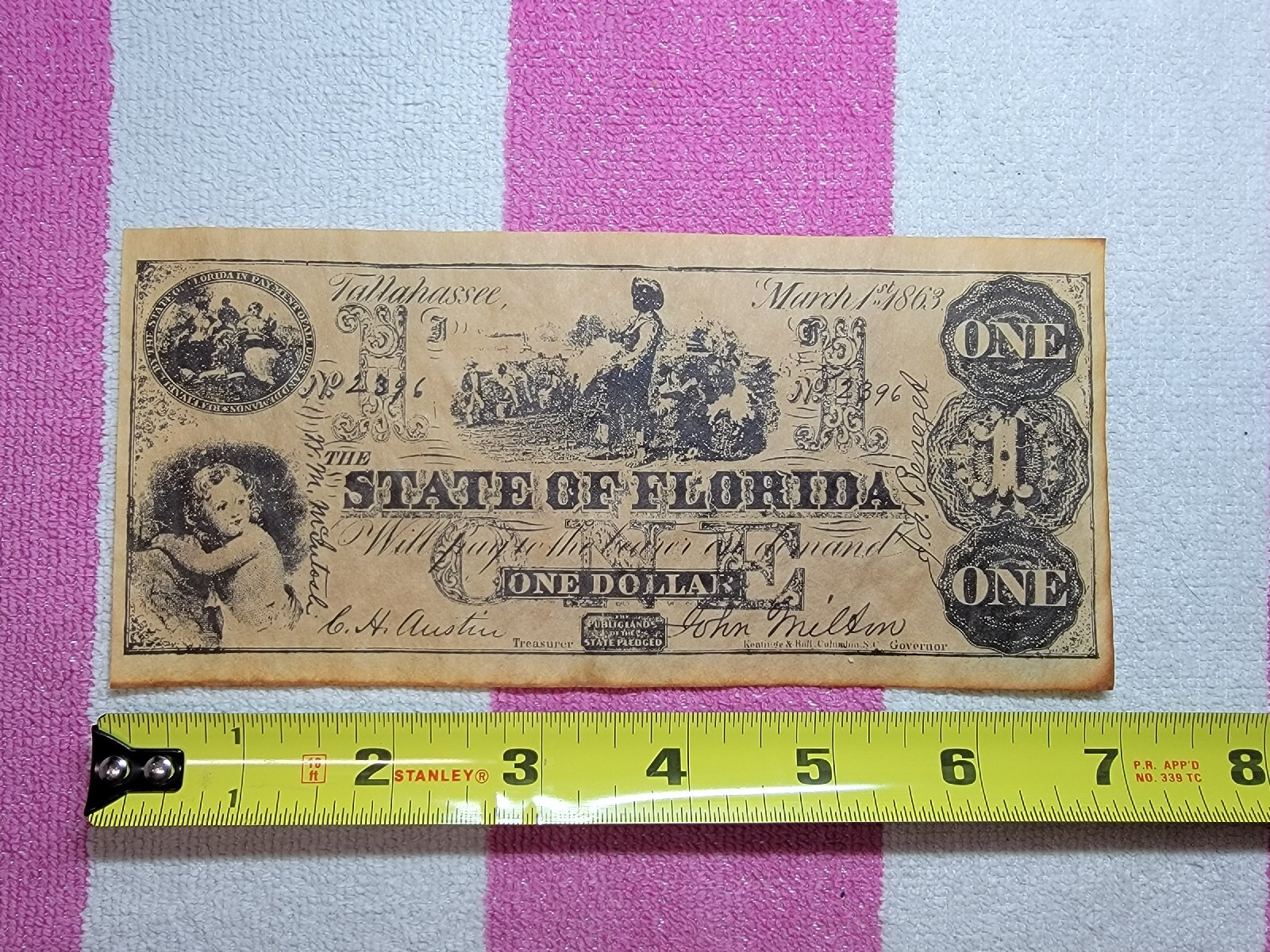 State of Florida One Dollar Note 1863 Reproduction | eBay