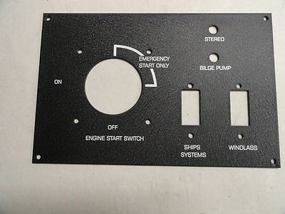 FOUR WINNS 025-3099 ALUMINUM BLANK SWITCH PANEL BLACK 10" X 6 1/2 ...