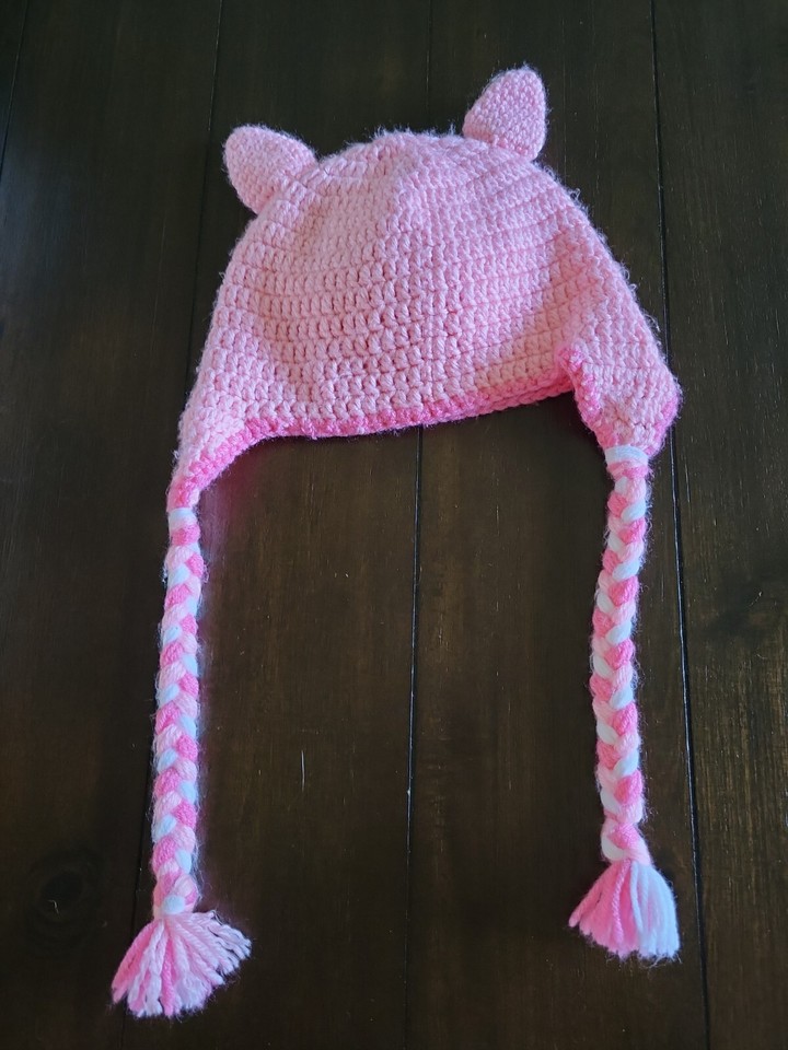 Crocheted Pink Pig Hat Girls | eBay