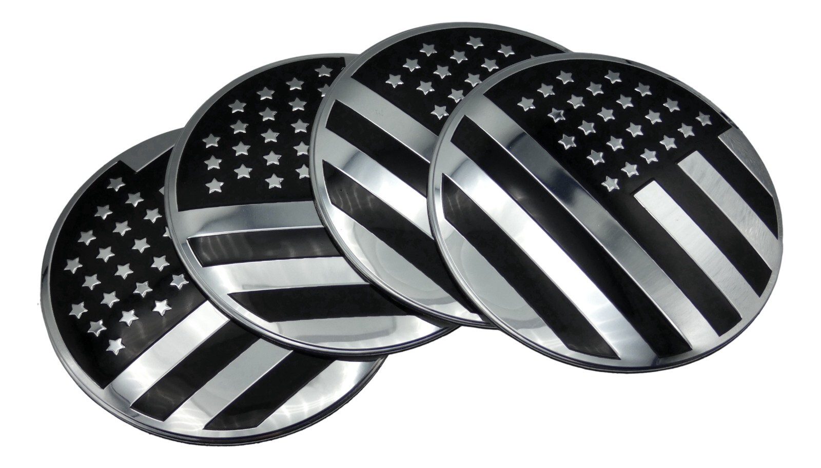 4x American Flag Wheel Center Hub Cap Sticker Decal 56mm 2.20" DOME ...