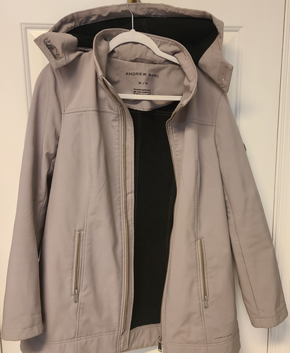 Andrew Marc Med Women's Tan Water Repellent Hooded Jacket Zipper ...
