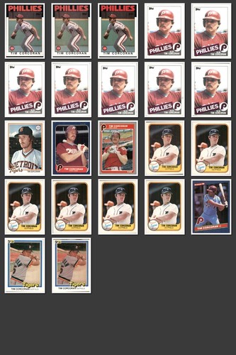 Lot of (22) Tim Corcoran Cards Tigers Twins Phillies RC Rookie ...