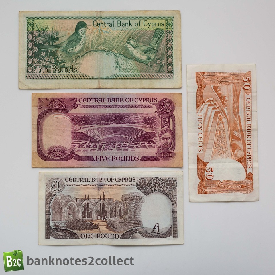 CYPRUS: Set of 4 Cypriot Pound Banknotes. | eBay