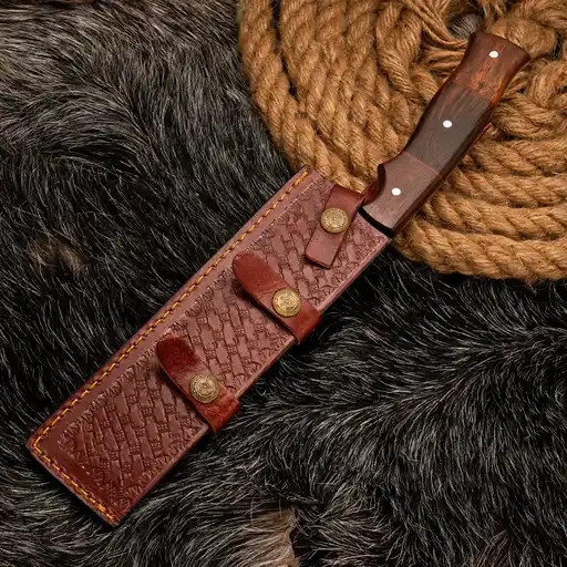 Handmade 13" Hatchet Machete Knife Carbon Steel Blade Rosewood Handle ...