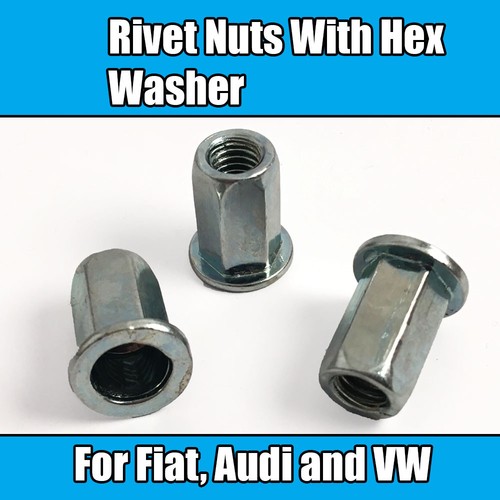 20x Nuts For Fiat Audi VW Threaded Rivets Nut M6 Blind Rivet Nut Washer ...