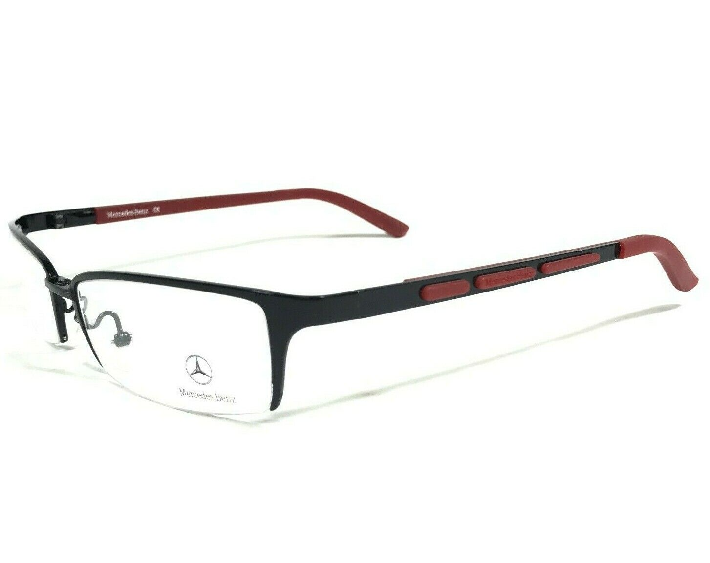 Mercedes-Benz Eyeglasses Frames MB03302 Black Red Rectangular Half Rim ...