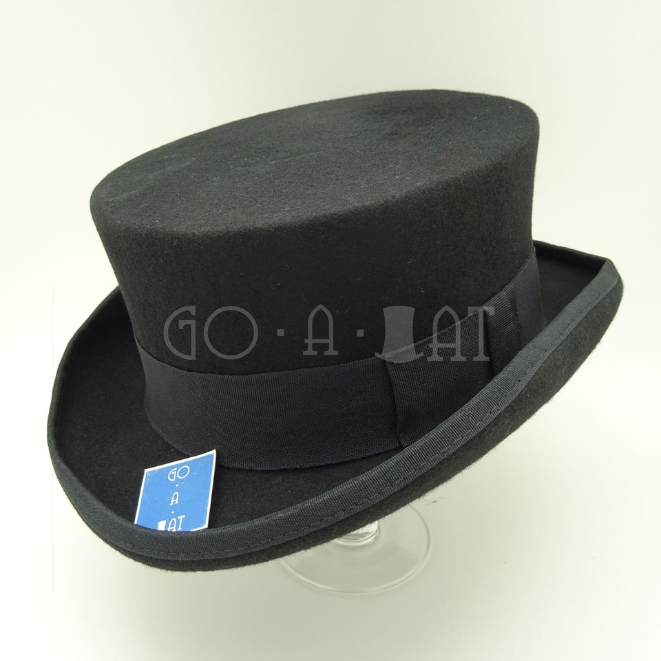 CLASSIC Wool Felt Tuxedo Top Hat Men Coachman Topper | 59cm | Black Red ...