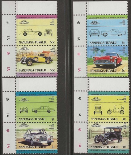 Tuvalu Nanumaga 1984 - Automobiles (Cars) Set of 4 Corners Part 2 - MNH ...