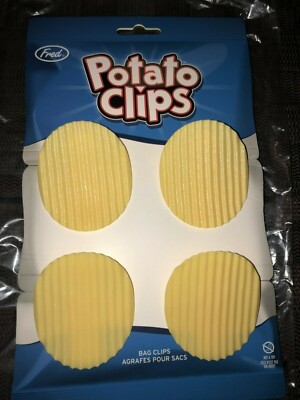 Potato Chip Shaped Bag Closure Clips Set of 4 Light Yellow Fred Brand ...