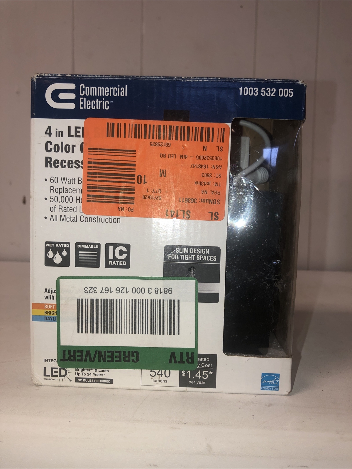 Commercial Electric 4" 60w LED Slim Color Changing Recessed Kit ...