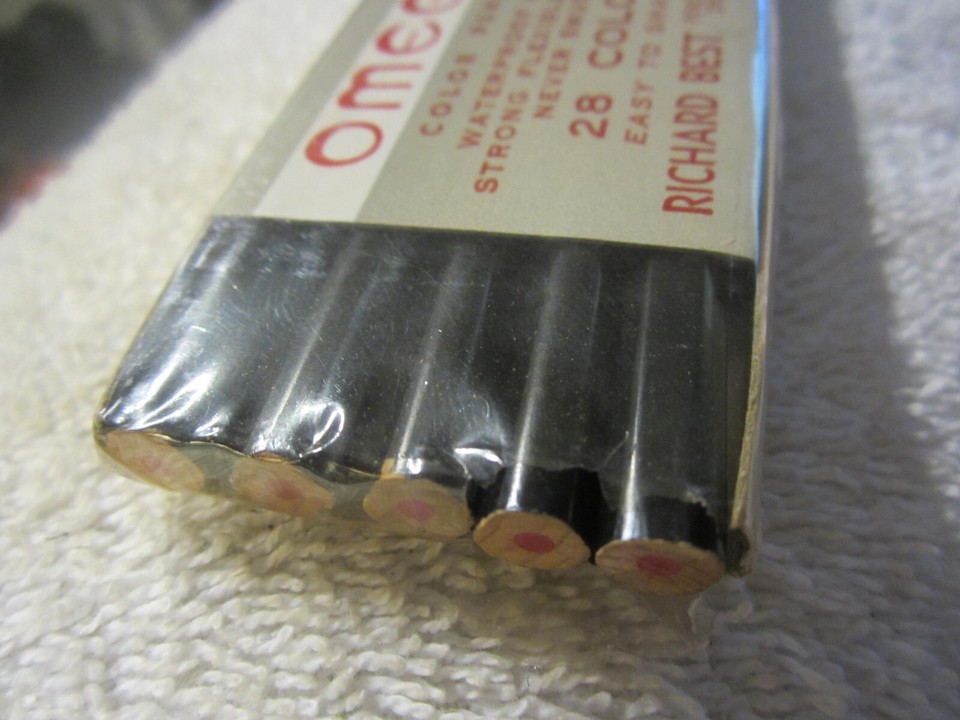 5 pack OMEGA Color Pencils CARMINE RED New Old Stock RICHARD BEST Co ...