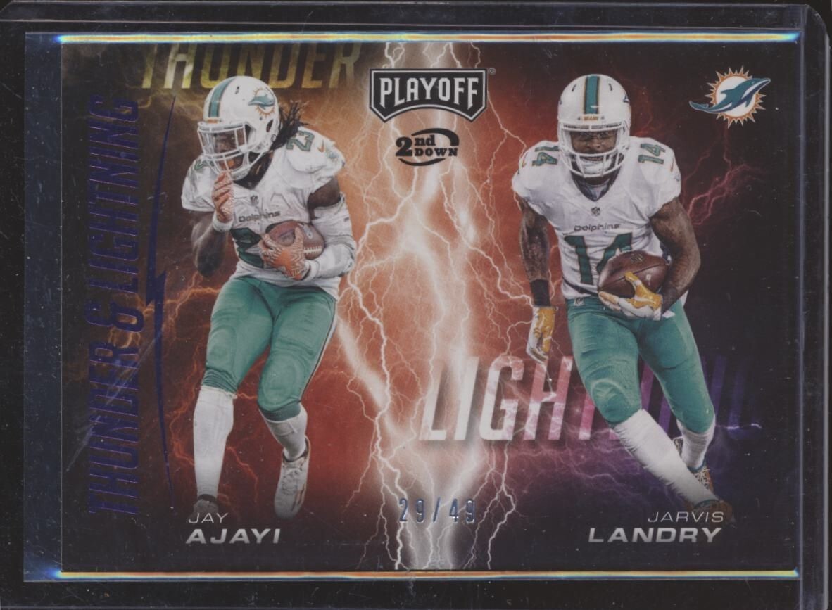 2017 PLAYOFF THUNDER & LIGHTNING 2ND DOWN /49 JAY AJAYI JARVIS LANDRY ...