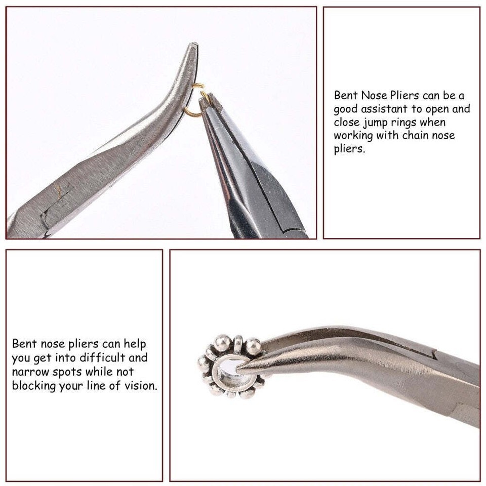 Bent nose pliers with comfort handle, 5" long, rustless carbon steel | eBay