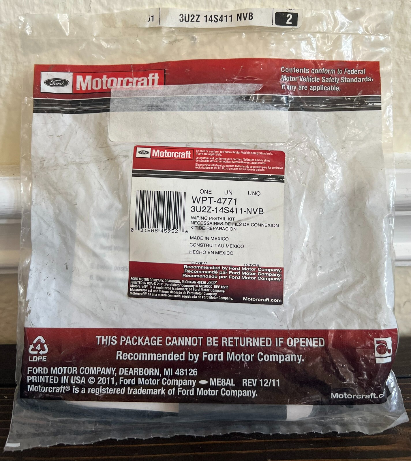 Ford Motorcraft Wiring Pigtail Kit - WPT-4771 / 3U2Z-14S411-NVB | eBay