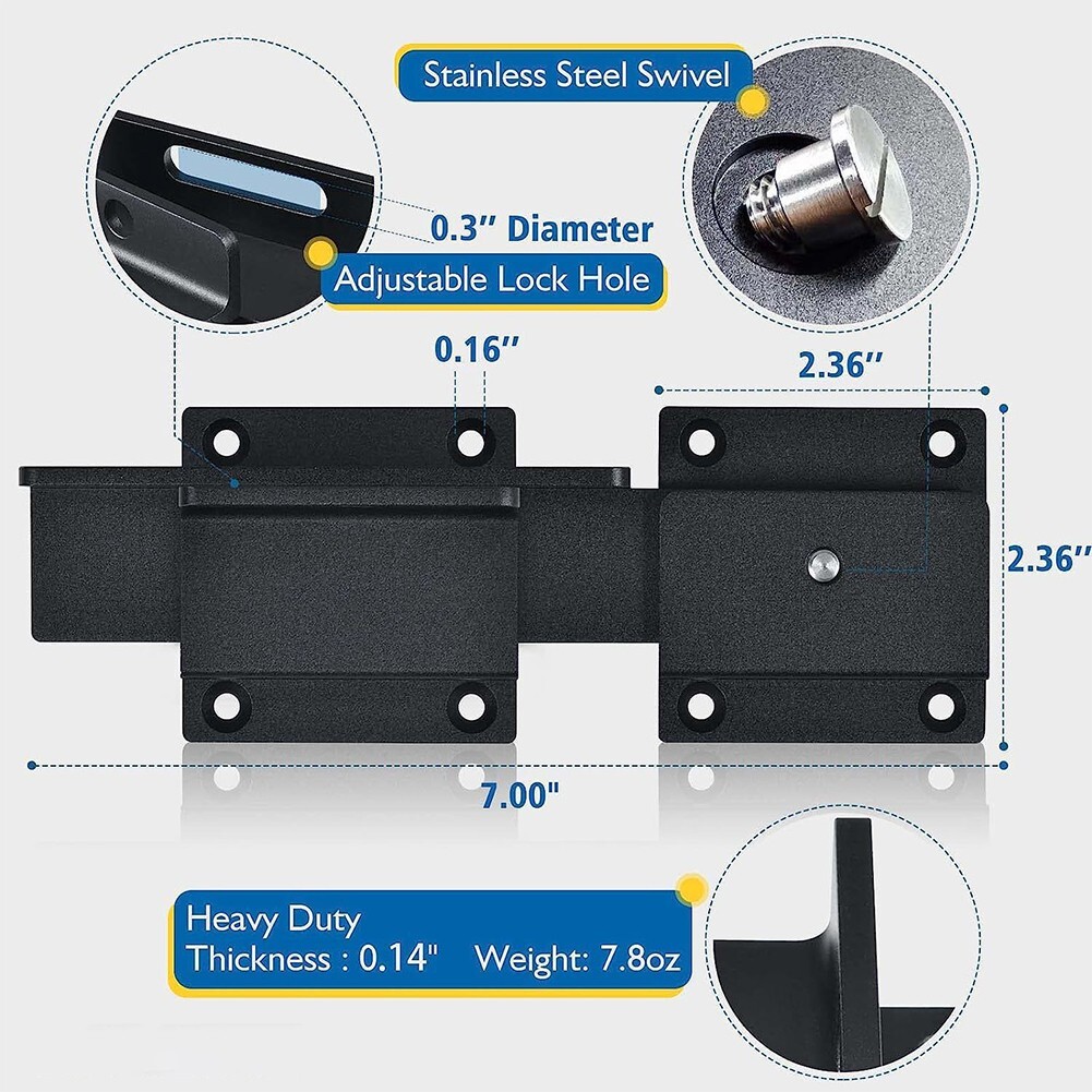Multipurpose Gate Lock for Wood Doors Suitable for Various Applications ...