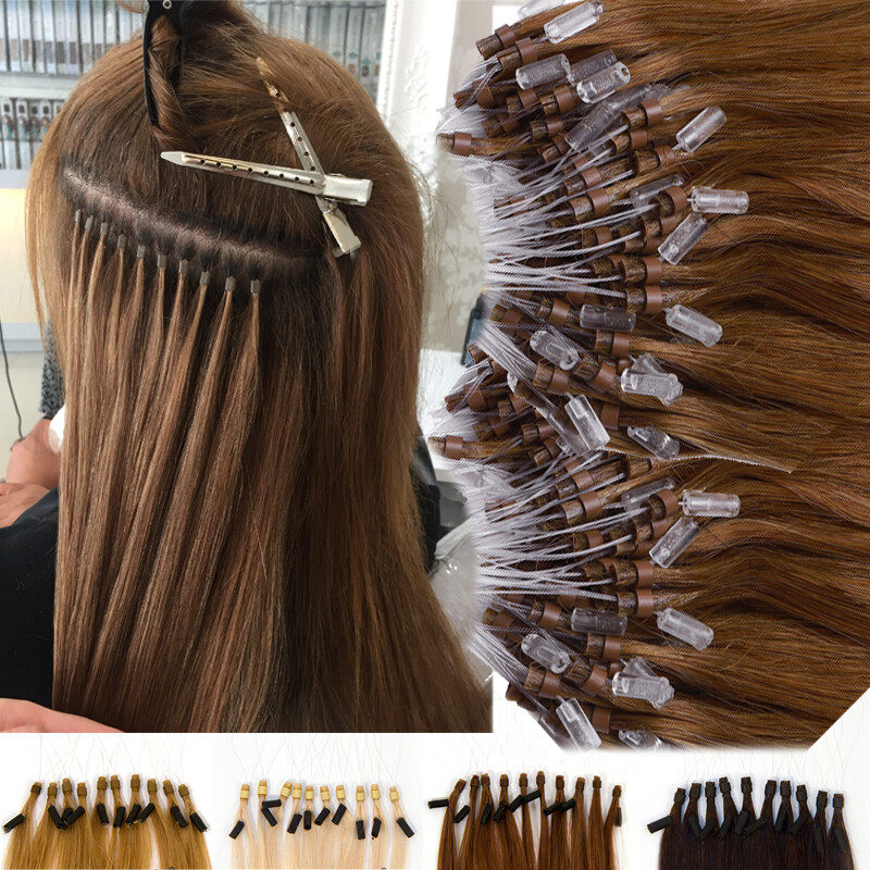 Micro Ring Loop Hair Extensions Micro Beads 100% Real Human Hair Link ...