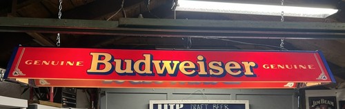VINTAGE GENUINE BUDWEISER 48” HANGING POOL TABLE LIGHT - NICE!! | eBay