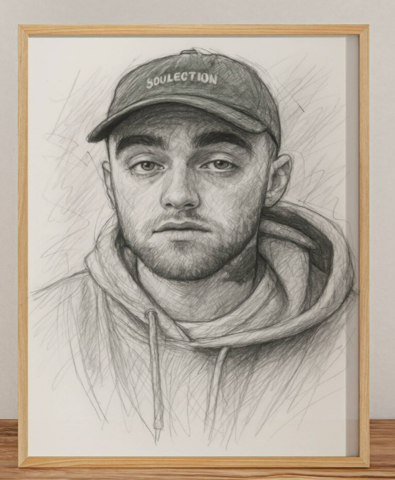 MAC MILLER DRAWING PRINT PORTRAIT SKETCH 8" x 10" PRINT HIP HOP RAP | eBay
