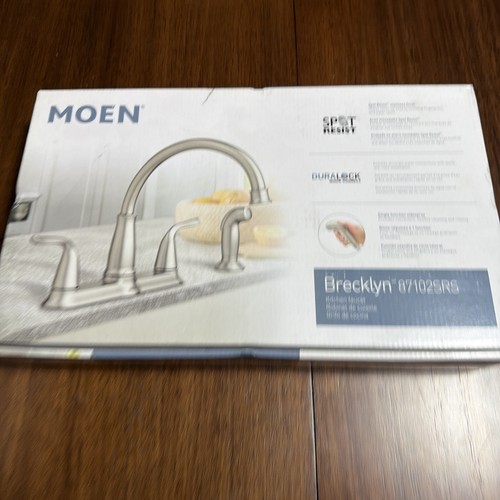MOEN Brecklyn 2-Handle Kitchen Faucet with Side Sprayer in Spot Resist ...
