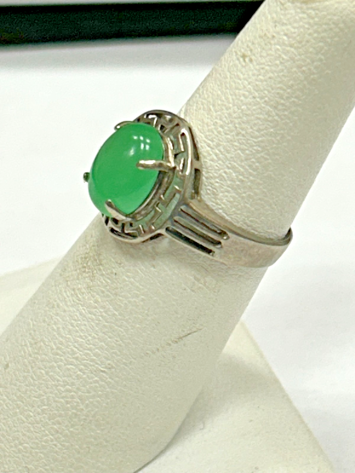 Vintage Asian Export 925 Sterling Silver jade Ring Size 6 | eBay