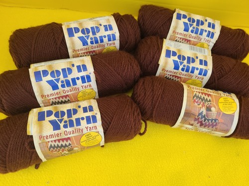 Lot of 6 Vintage Skeins Pop 'n Yarn Deep Brown, New Old Stock, 3 oz | eBay
